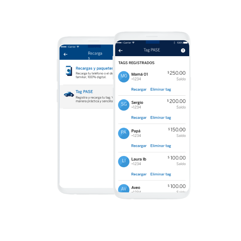 Recarga de tag PASE | BBVA México