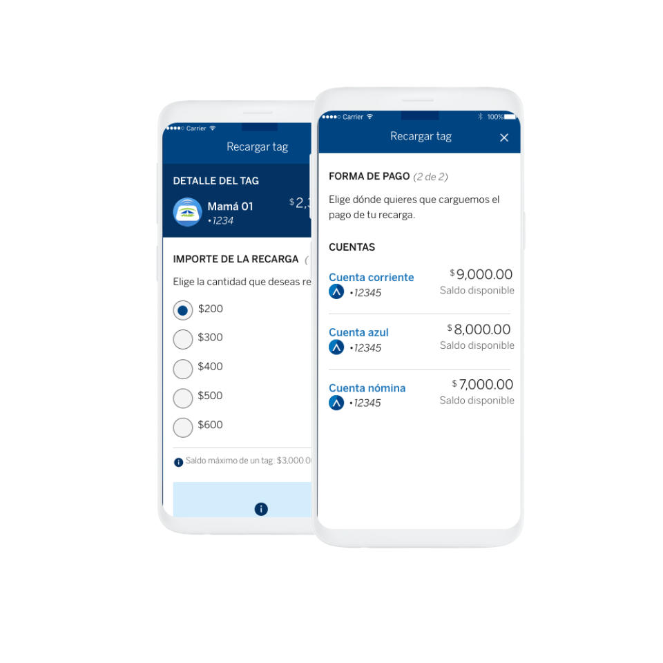 Recarga de tag PASE | BBVA México
